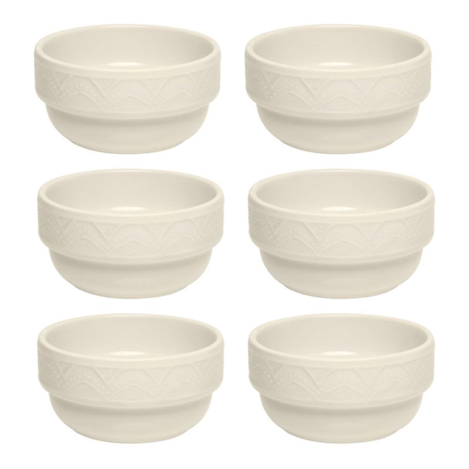 SERENA CREAM - SET X 6 BOWLS 500 ML OXFORD - Provincia Compras