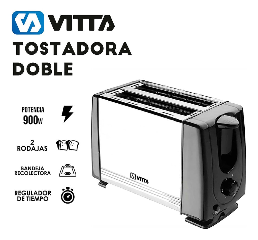 Tostadora Electrica 900w 2 Panes 6 Niveles Full - Vitta - Provincia Compras