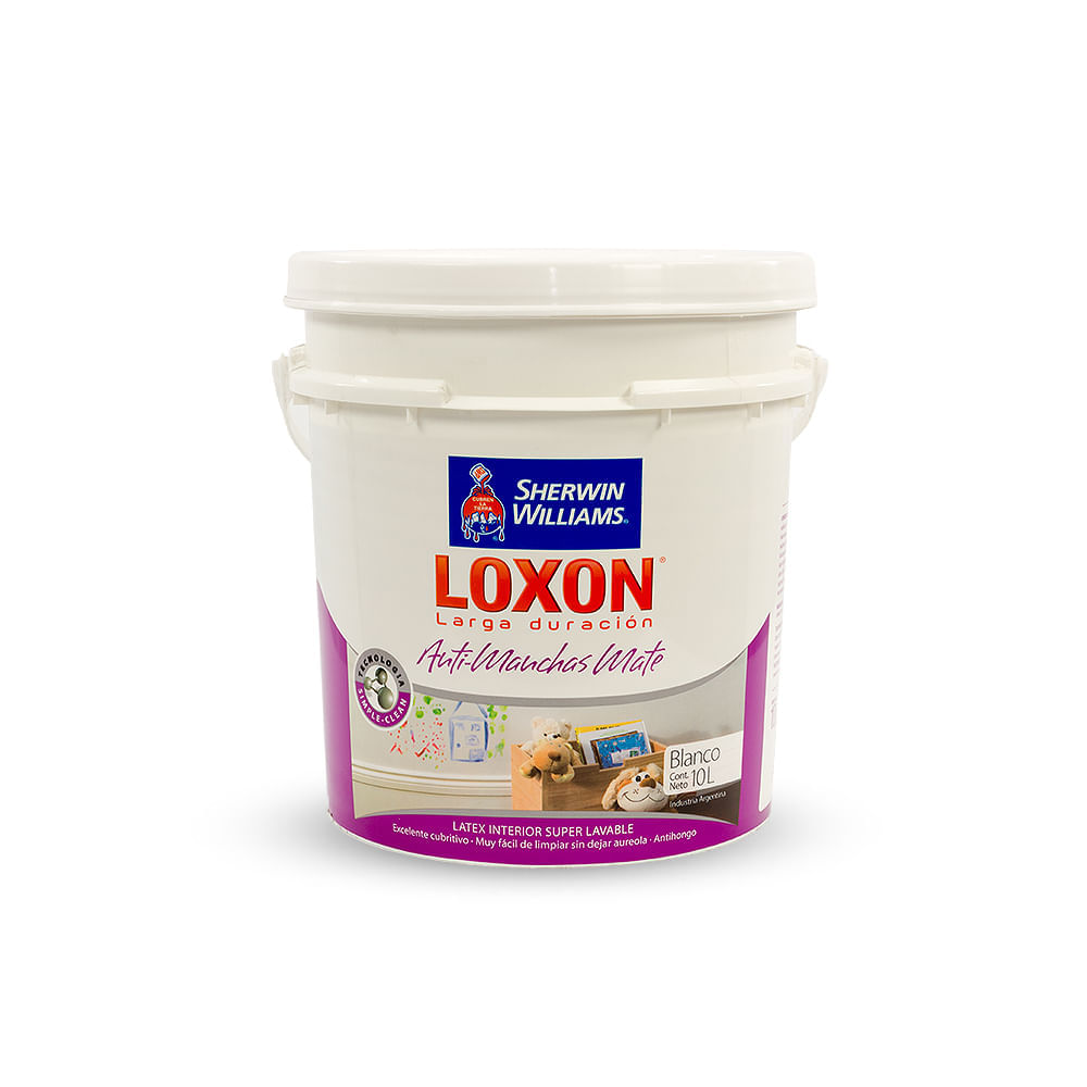 Látex interior Loxon Antimanchas mate blanco 10 Lts - Provincia Compras