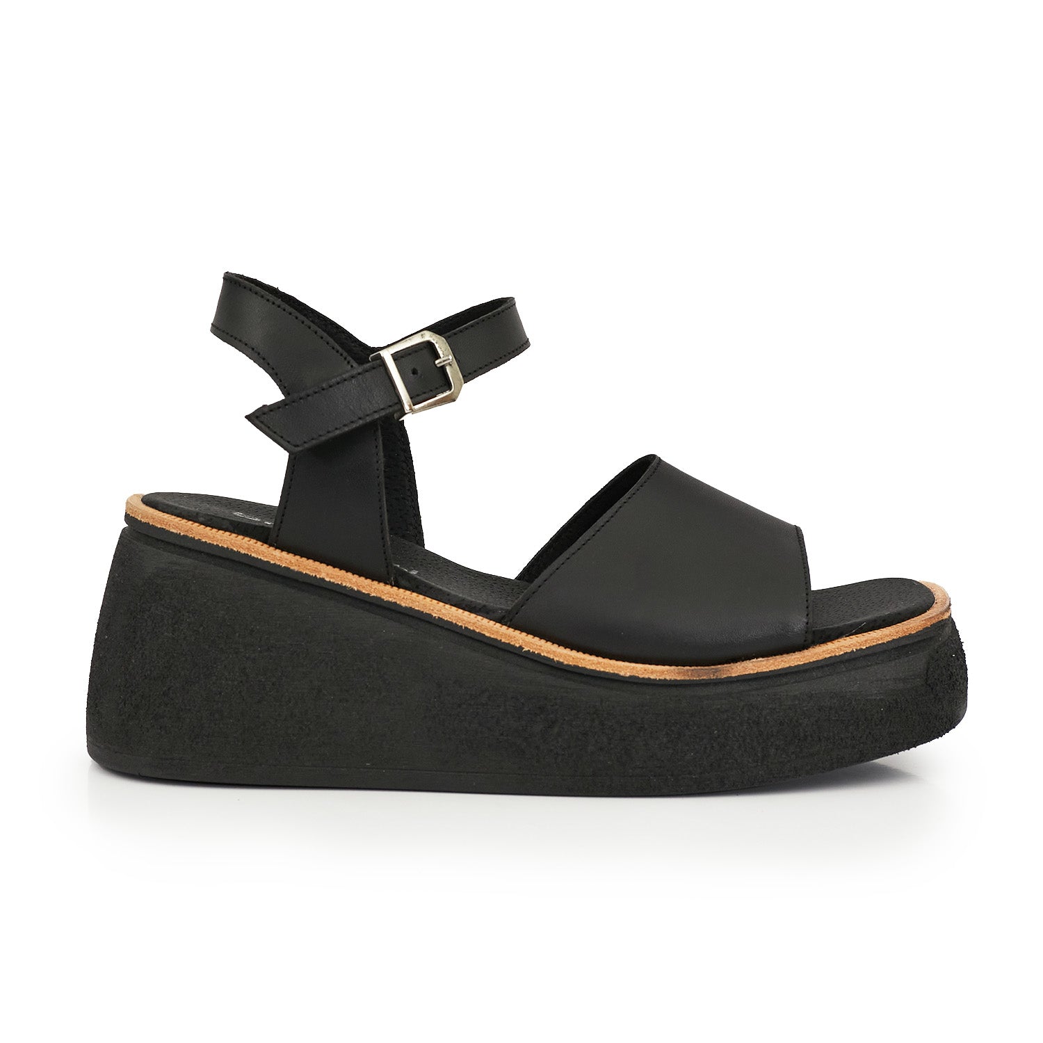 SANDALIA KONI NEGRA CUERO CHINELAS MUJER CASUAL - Provincia Compras