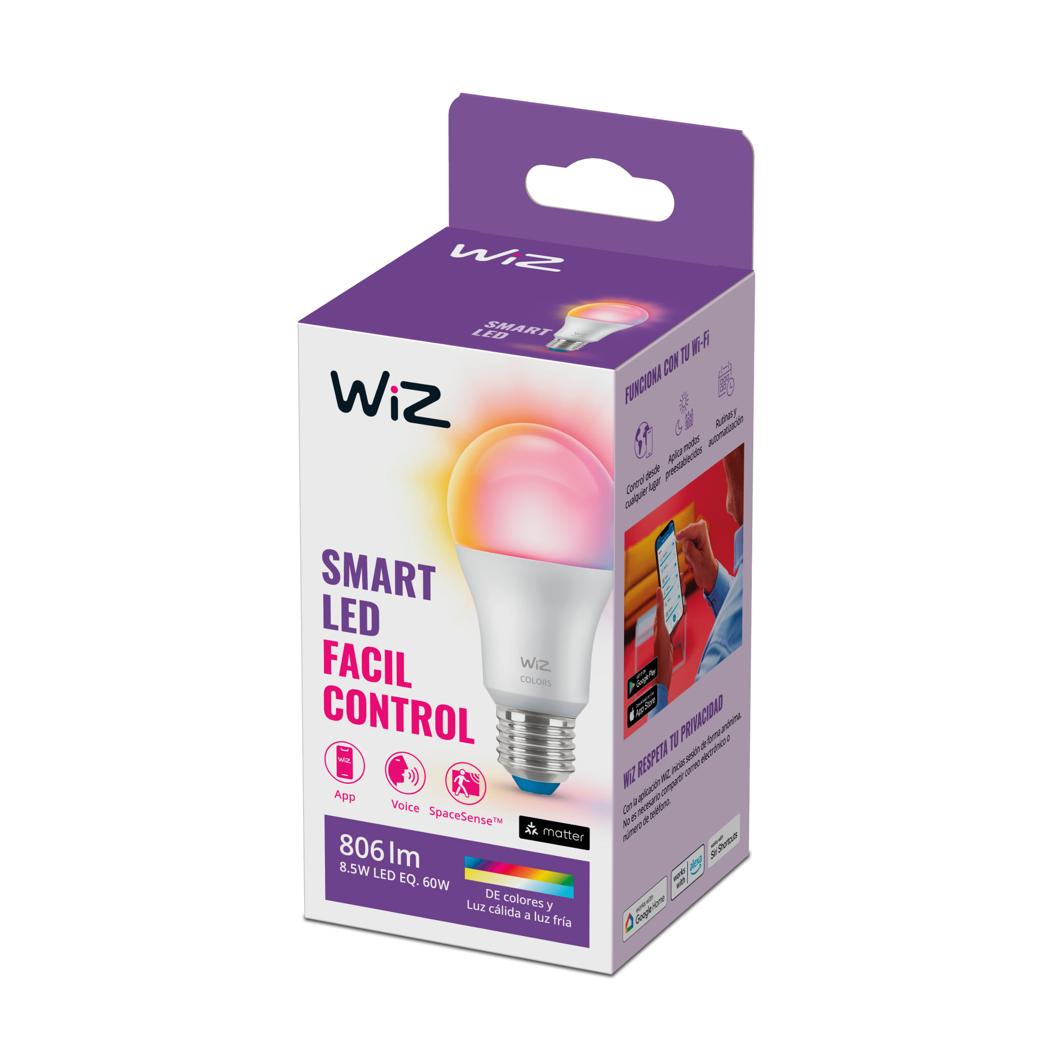 Lampara Led Inteligente Wiz Wifi Smart Color E27 x2 Un - Provincia Compras