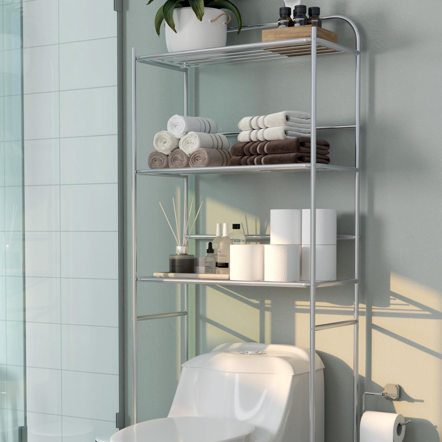 Mueble sobre inodoro 2 estantes 152 X 59 X 25 cm gris Sensi D' Acqua ...