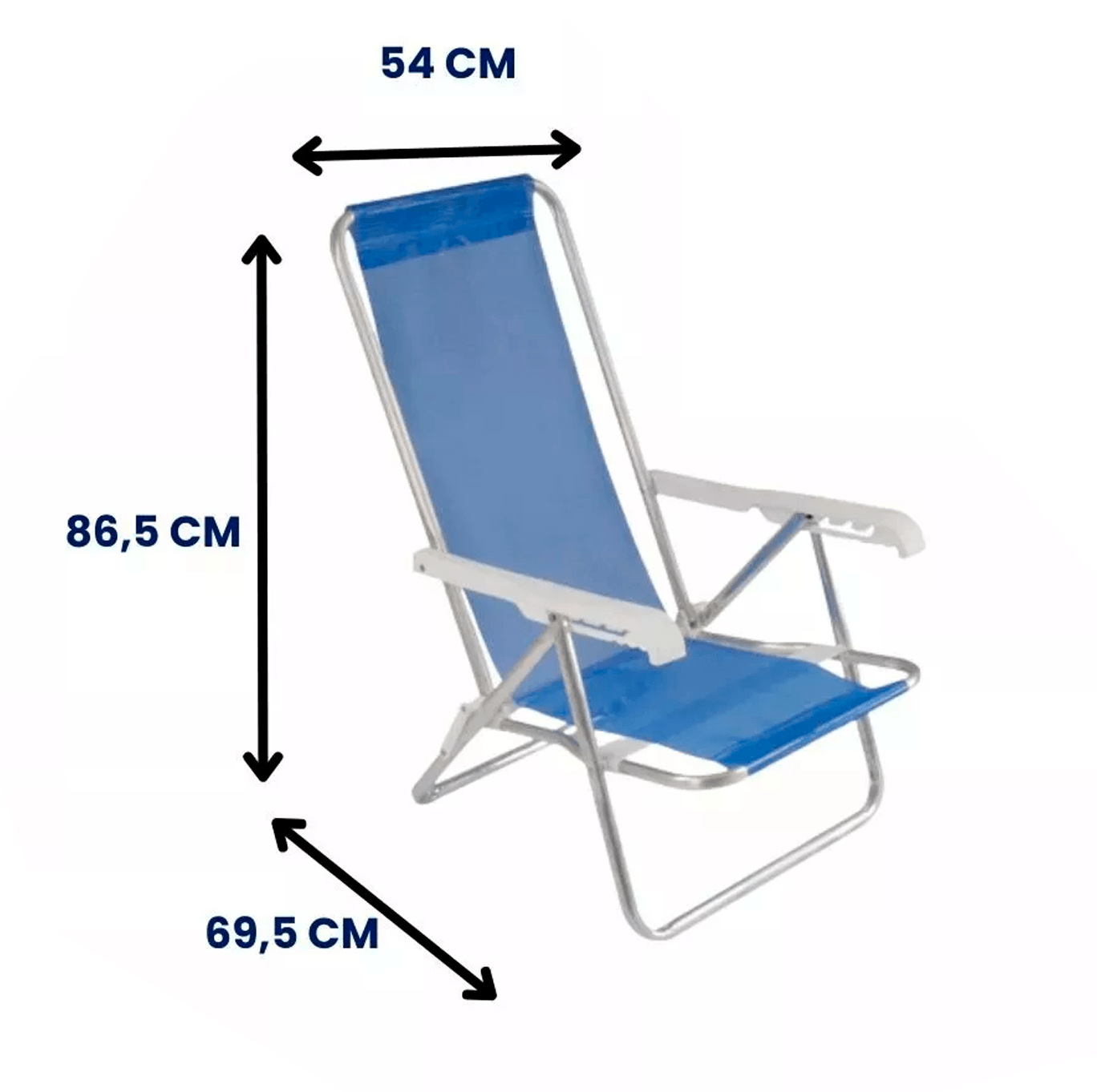 Silla Reposera Reclinable 4 Posiciones Mor Sannet Color Azul ...