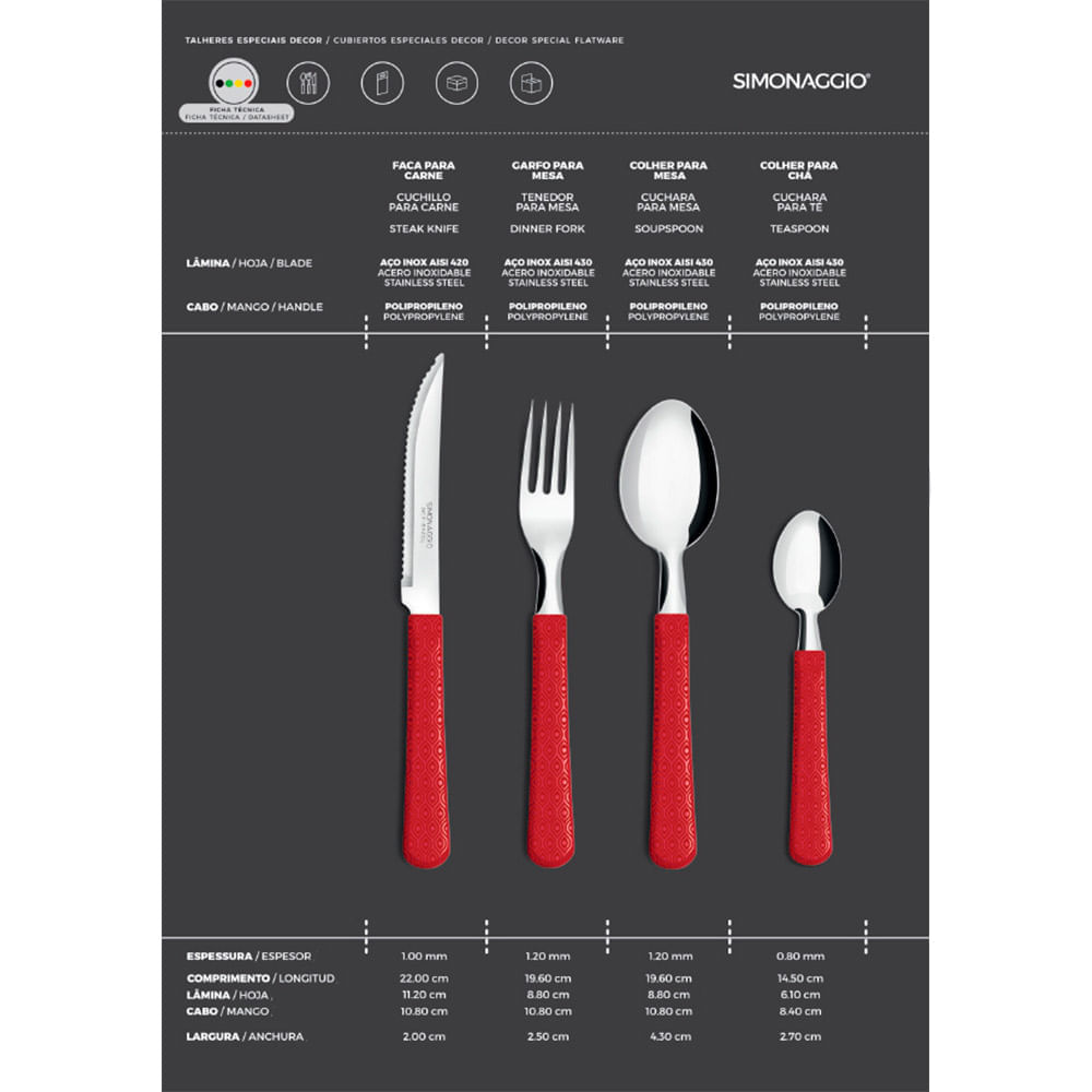 Juego de Cubiertos Simonaggio Sintonía 16 Piezas - Provincia Compras