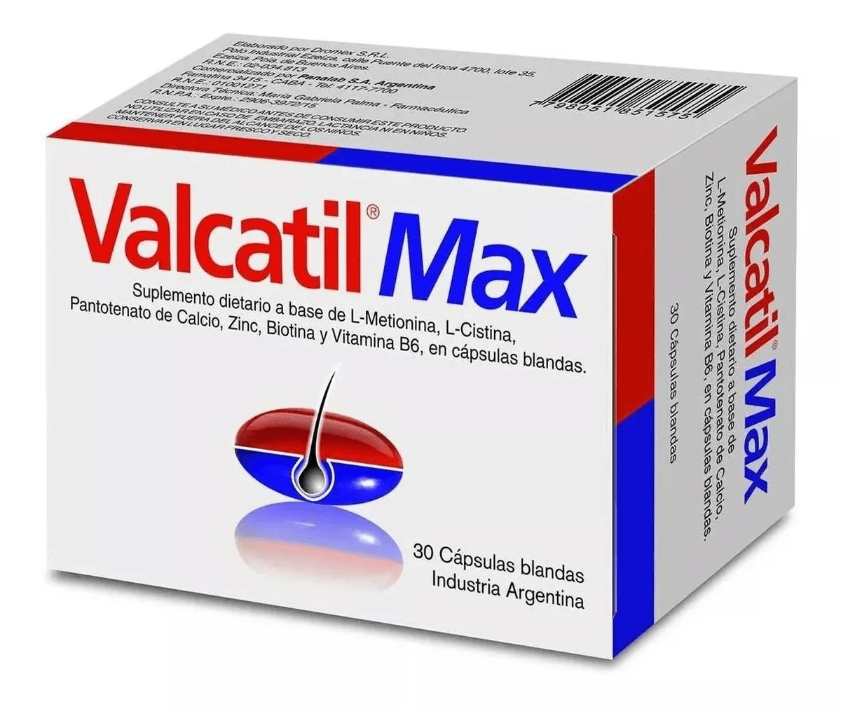 Valcatil Max Anticaida Del Cabello Panalab 30 Capsulas - Provincia Compras