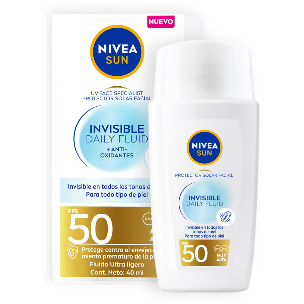 Protector Solar Nivea Sun Invisible Daily Fluid FPS50 x40ml - Provincia ...