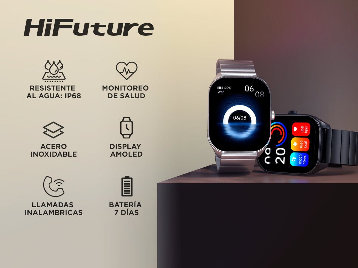 Smartwatch Plateado HiFuture Apex Reloj Inteligente - Provincia Compras