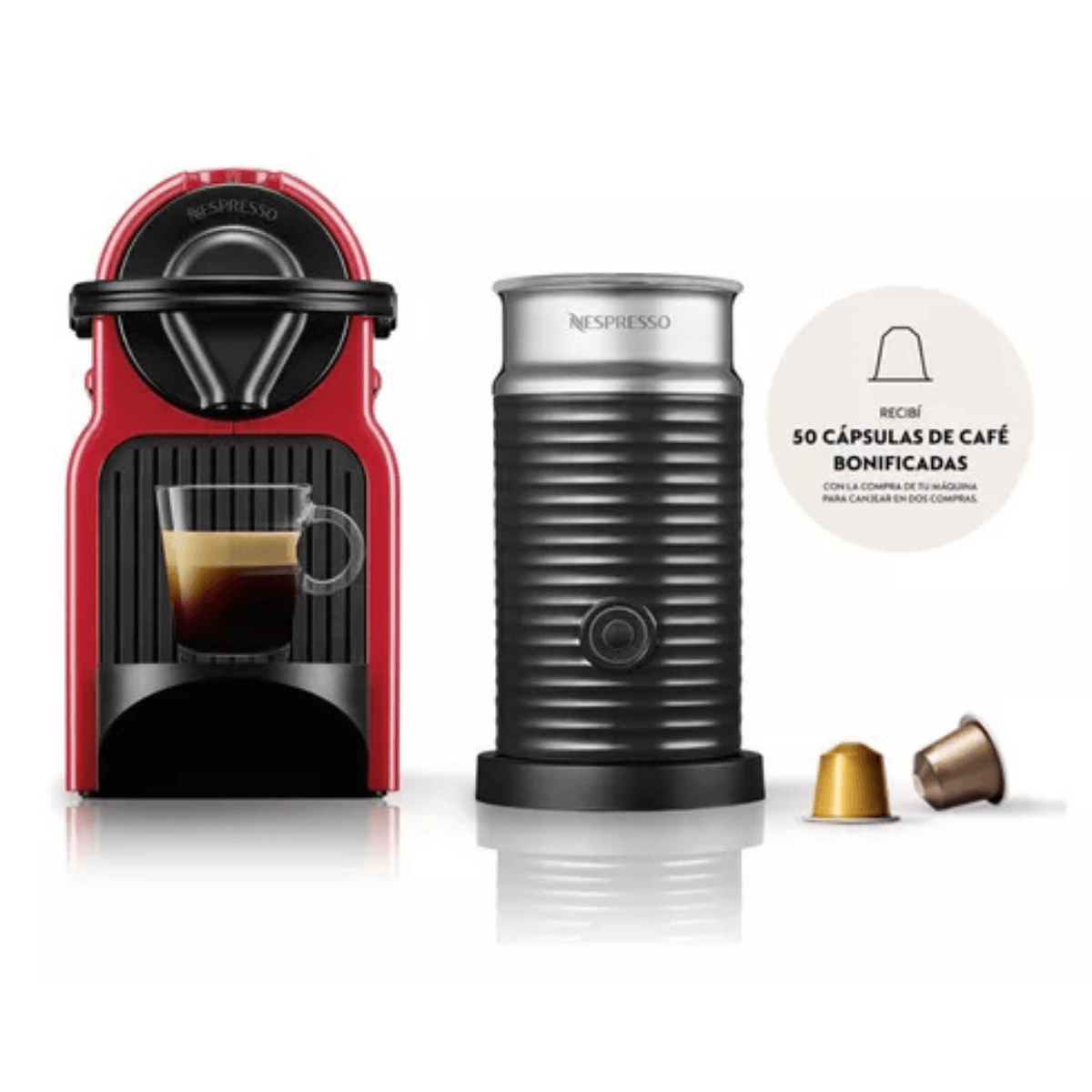 CAFETERA NESPRESSO INISSIA MINI PACK RED - Provincia Compras