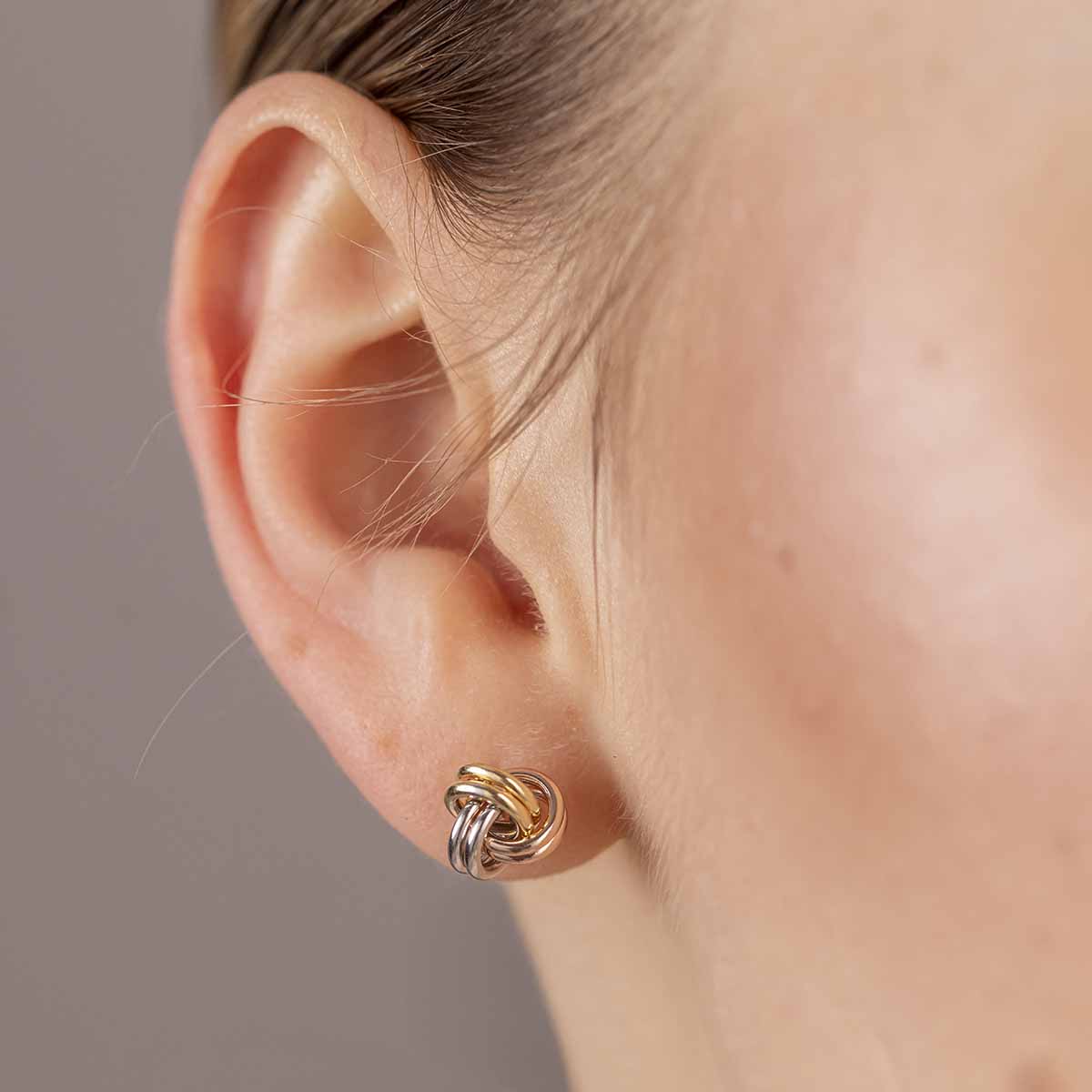 Aros Carmín de Plata Tricolor en Forma de Nudo Pasador Fijo - Provincia ...