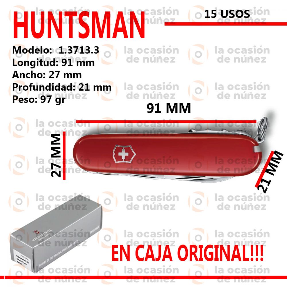 Victorinox Cortapluma 1.3713.3 Huntsman Black Rojo 15 Usos - Provincia ...