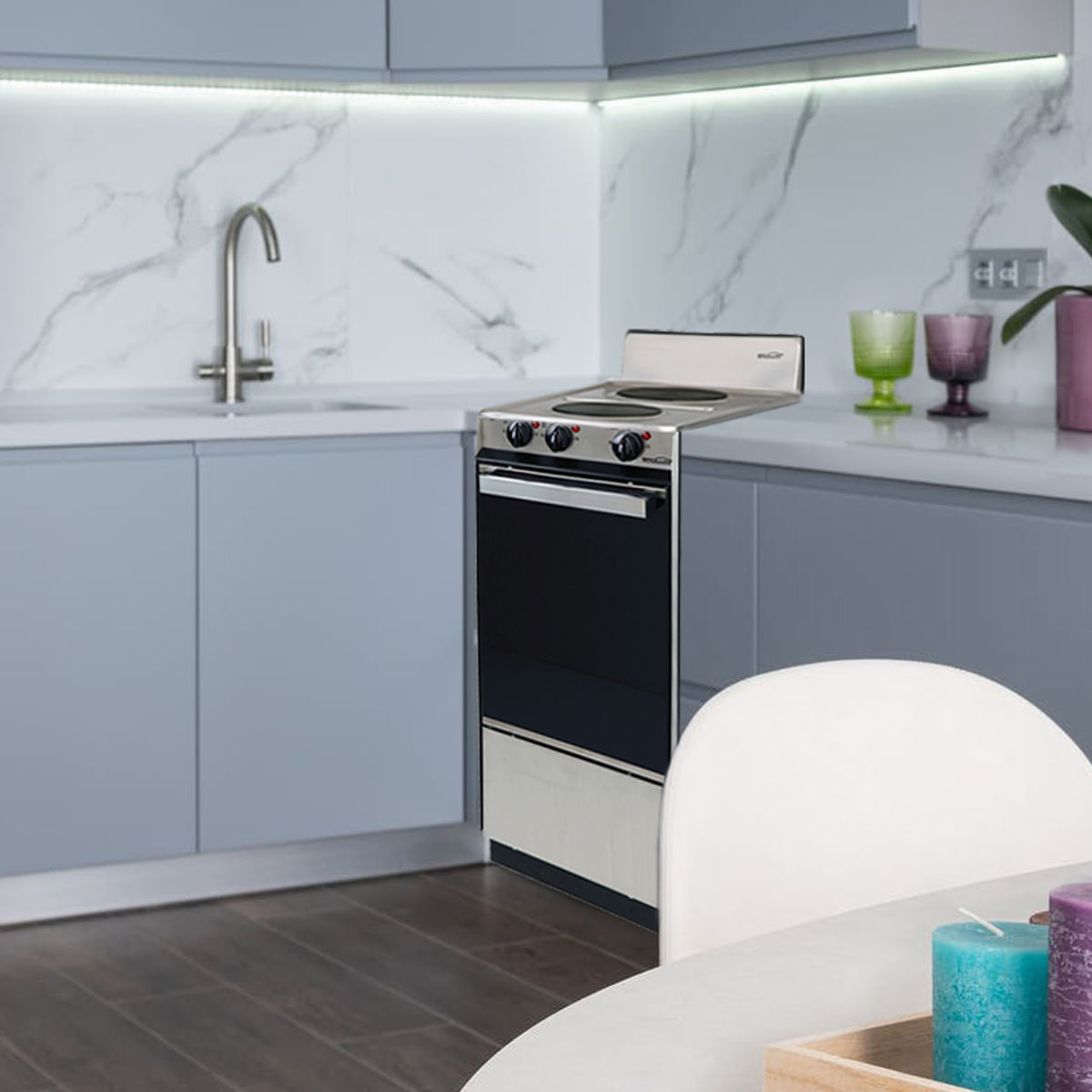 Cocina Electrica Angosta Brolux 2 Hornallas 33x58x85cm - Provincia Compras