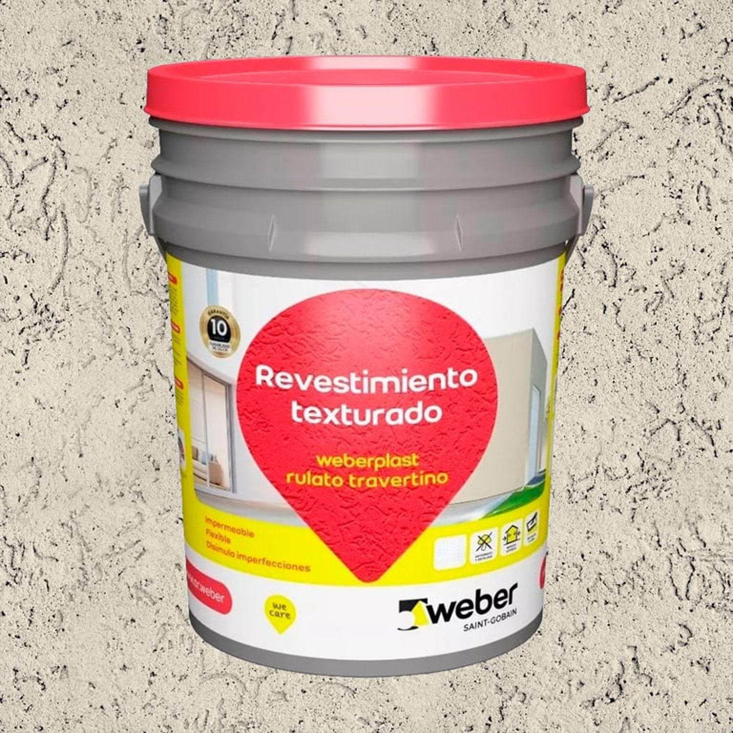 Revestimiento texturado Weberplast RTM beige champagne 6 Kg Weber - Provincia Compras