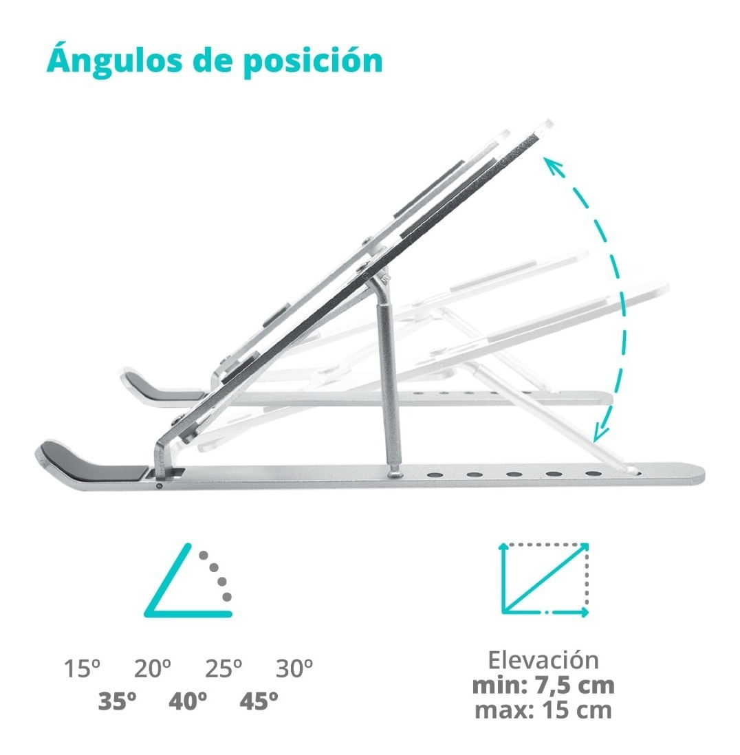 Soporte Base Portatil Notebook Regulable Aluminio Ergonomico ...