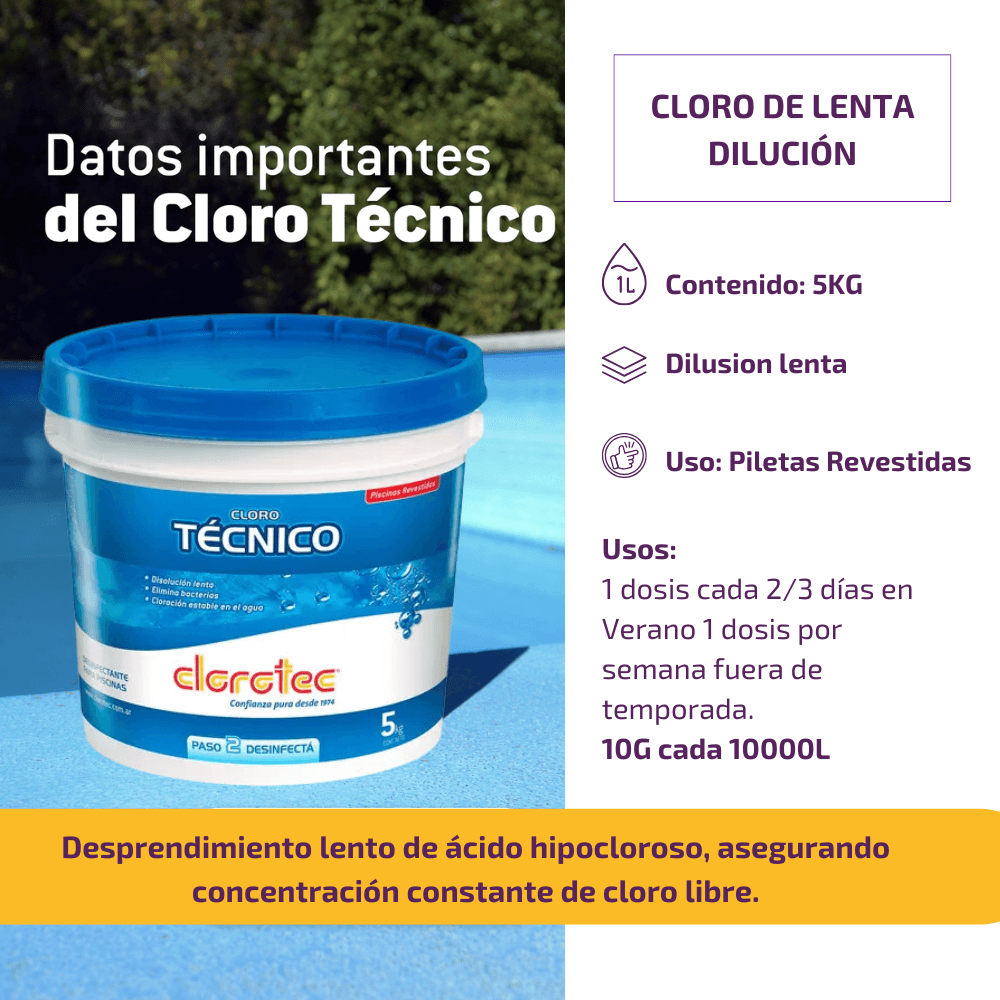 Cloro Granulado Técnico Disolución Lenta Clorotec 5Kg - Rex - Provincia ...