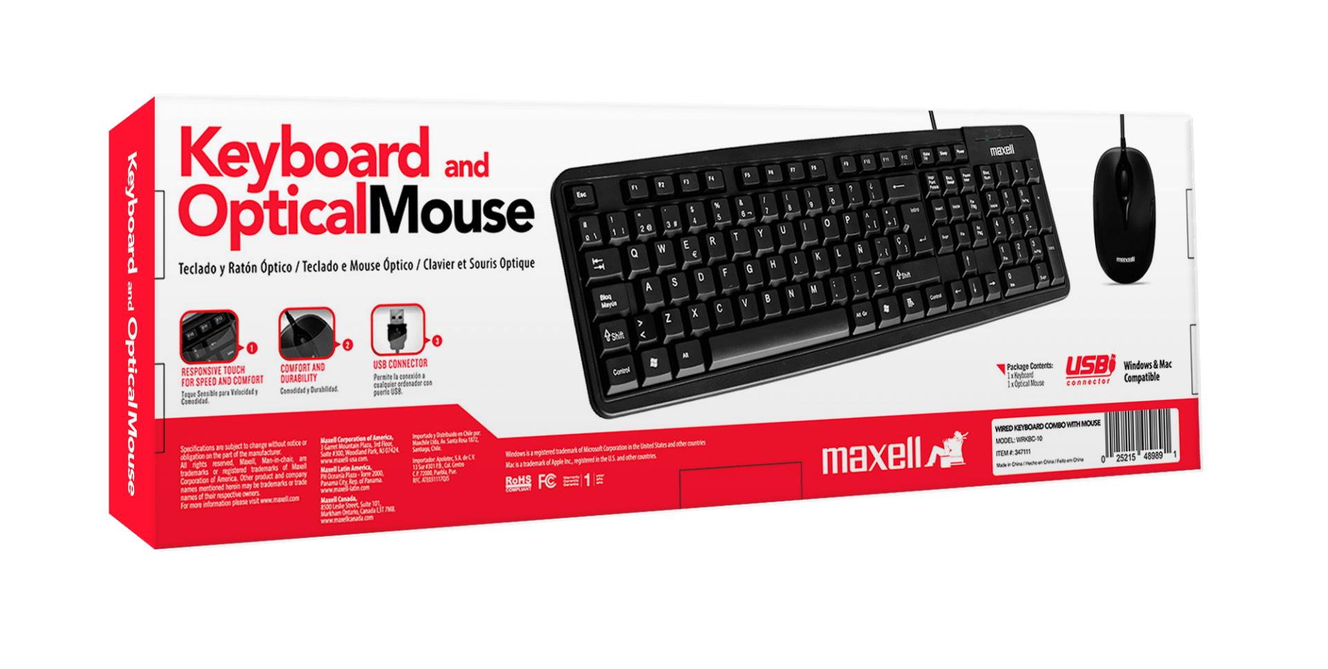 Teclado y Mouse Inalámbrico Maxell WKBC200 Wireless Keyboard Negro ...