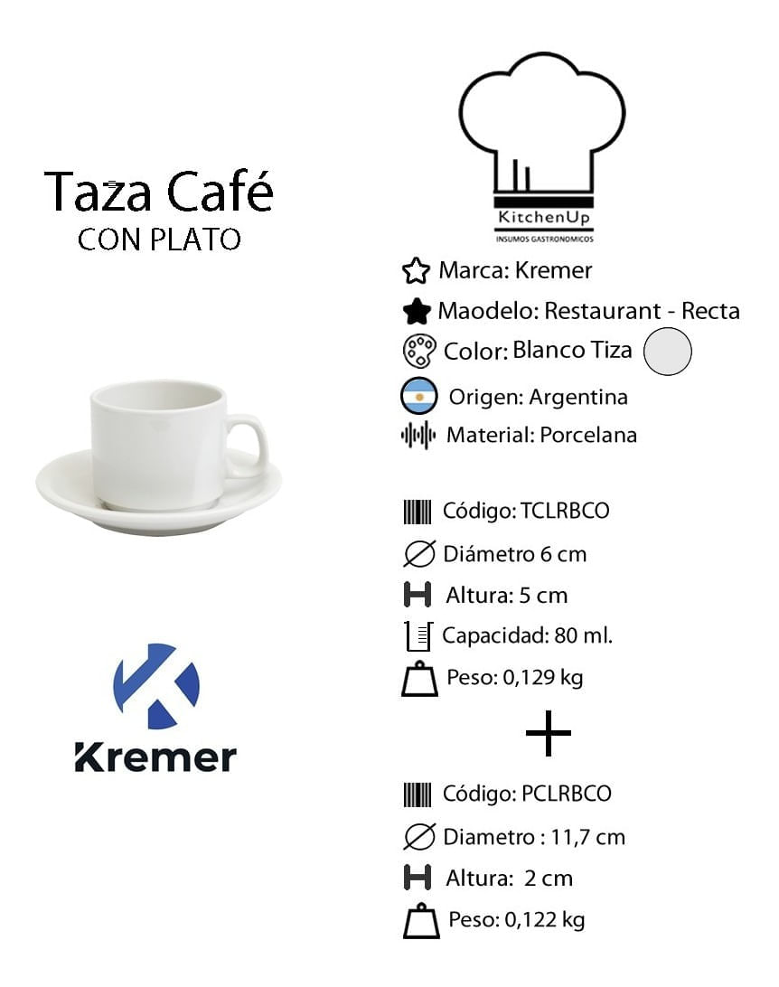 Taza Pocillo De Cafe C/plato Porcelana Restaurant Recto X12 - Provincia ...