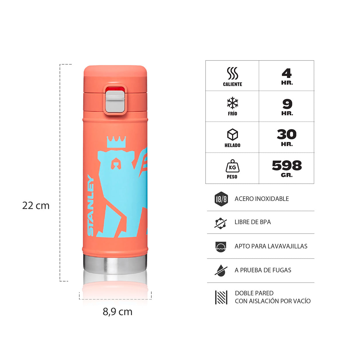 Botella Térmica Stanley FLOWSTEADY 503 ml Acero inox c/tapa - Provincia ...