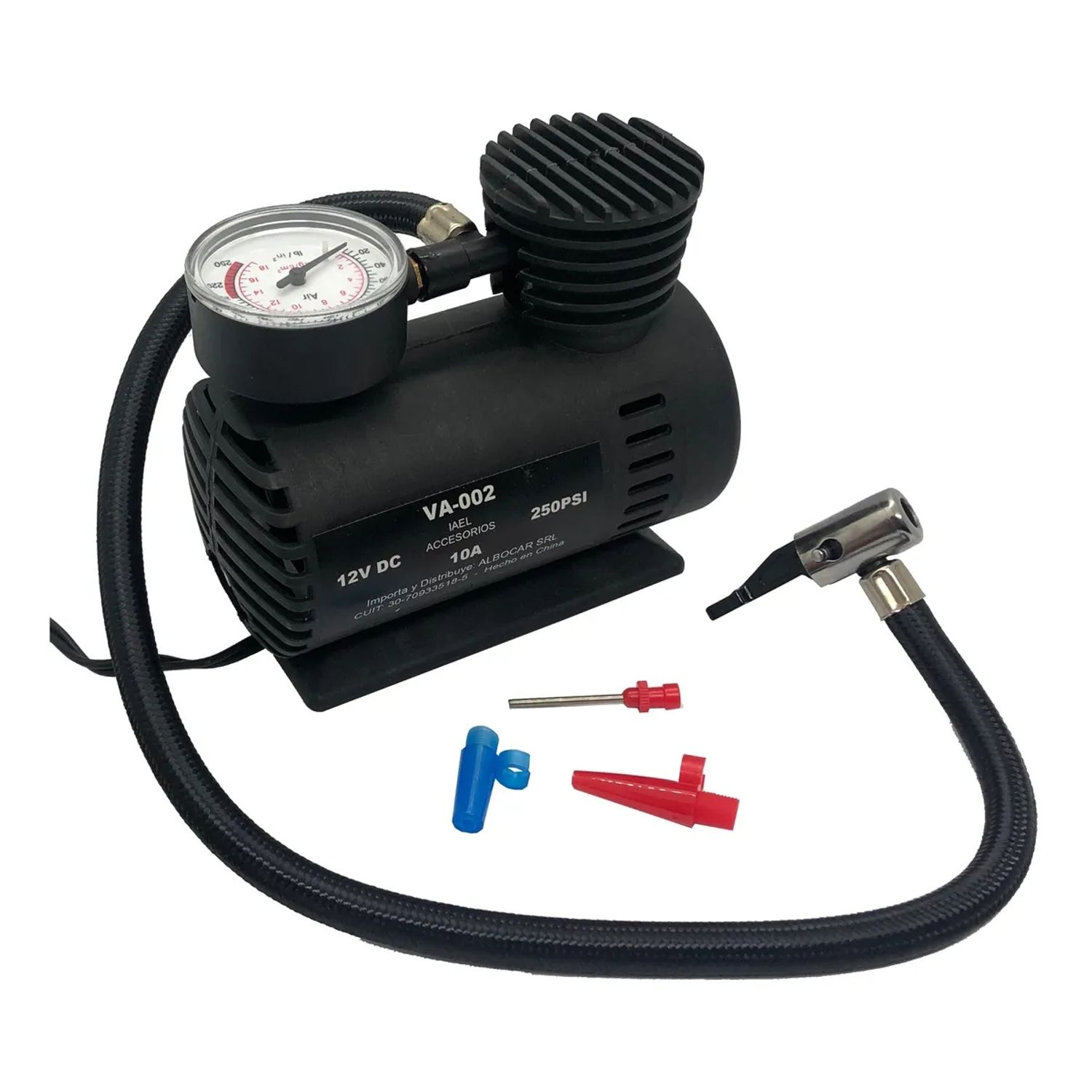 Mini compresor- 3 picos adaptadores - Provincia Compras